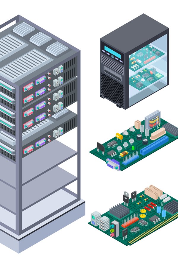 Man tests computer equipment. QA tester, motherboards and da