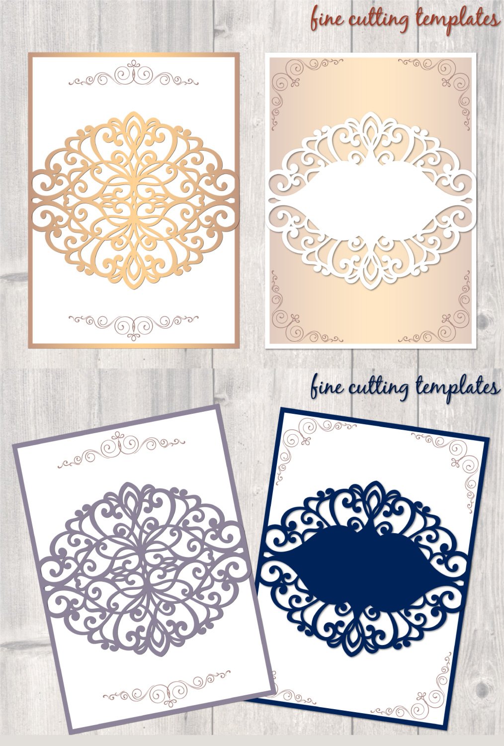 Belly Band Wedding invitation SVG Cricut Laser cut template