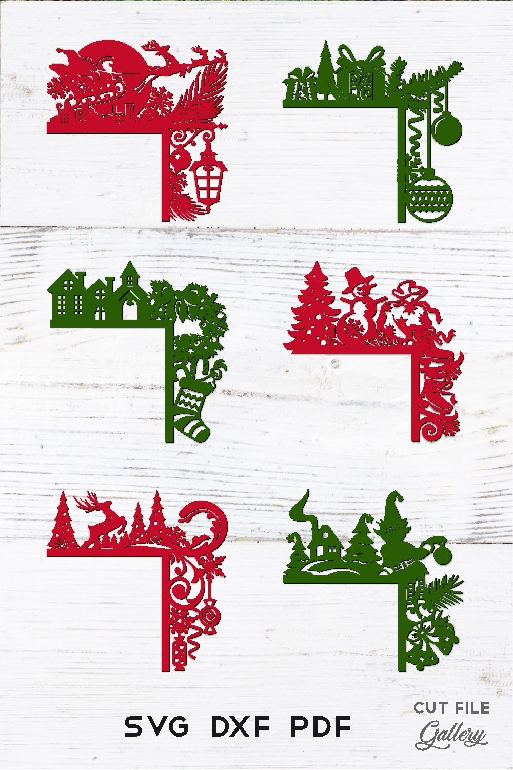 Christmas door corners bundle / SVG laser cut file (2164656)