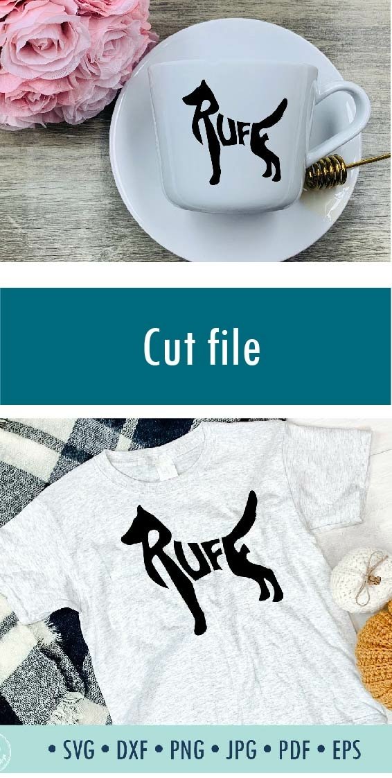 Ruff dog typography SVG cut file