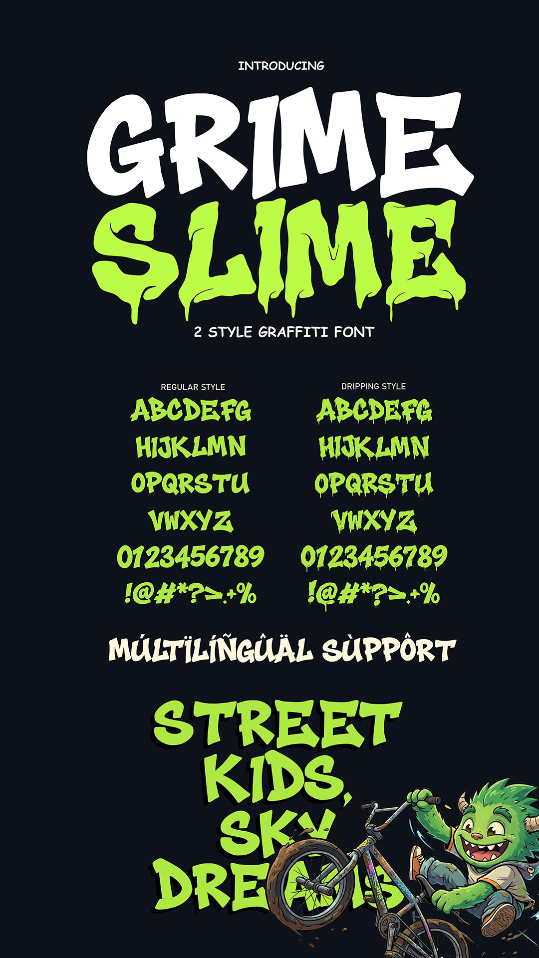 Grime Slime | Melted Graffiti Font with Toxic Flow