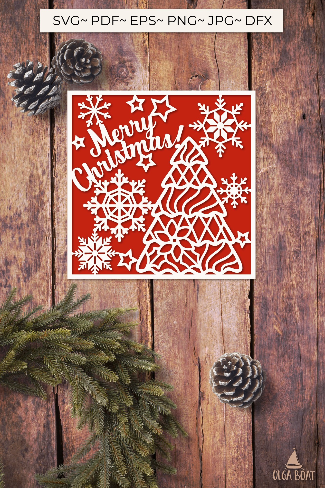 Christmas tree cut out card designs Christmas cards svg file