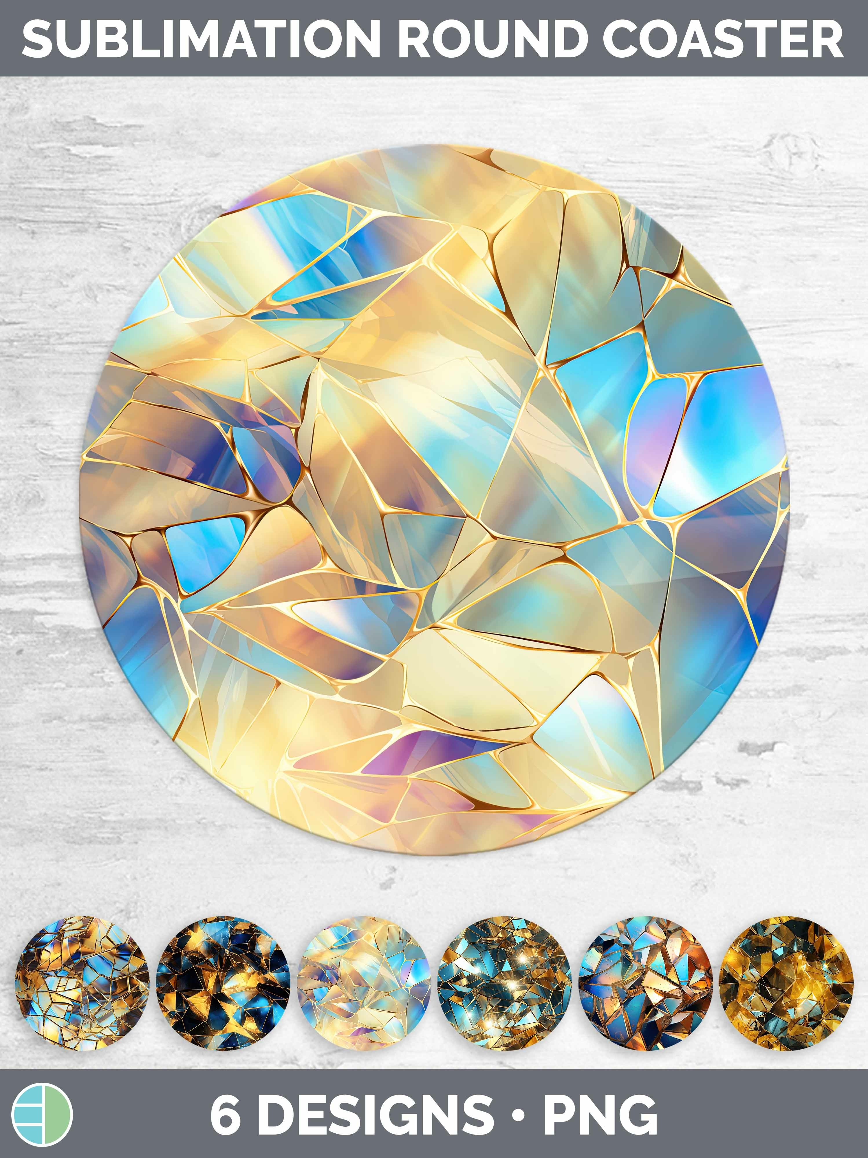 Holographic Gold Round Coaster | Bundle Coaster Designs