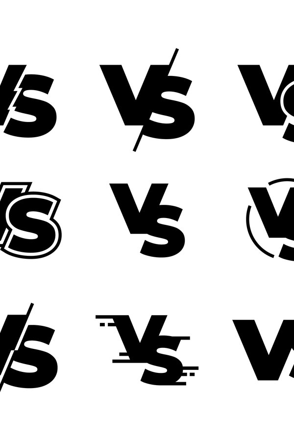 Versus black logos. Challenge VS sign, sport match (1140690)