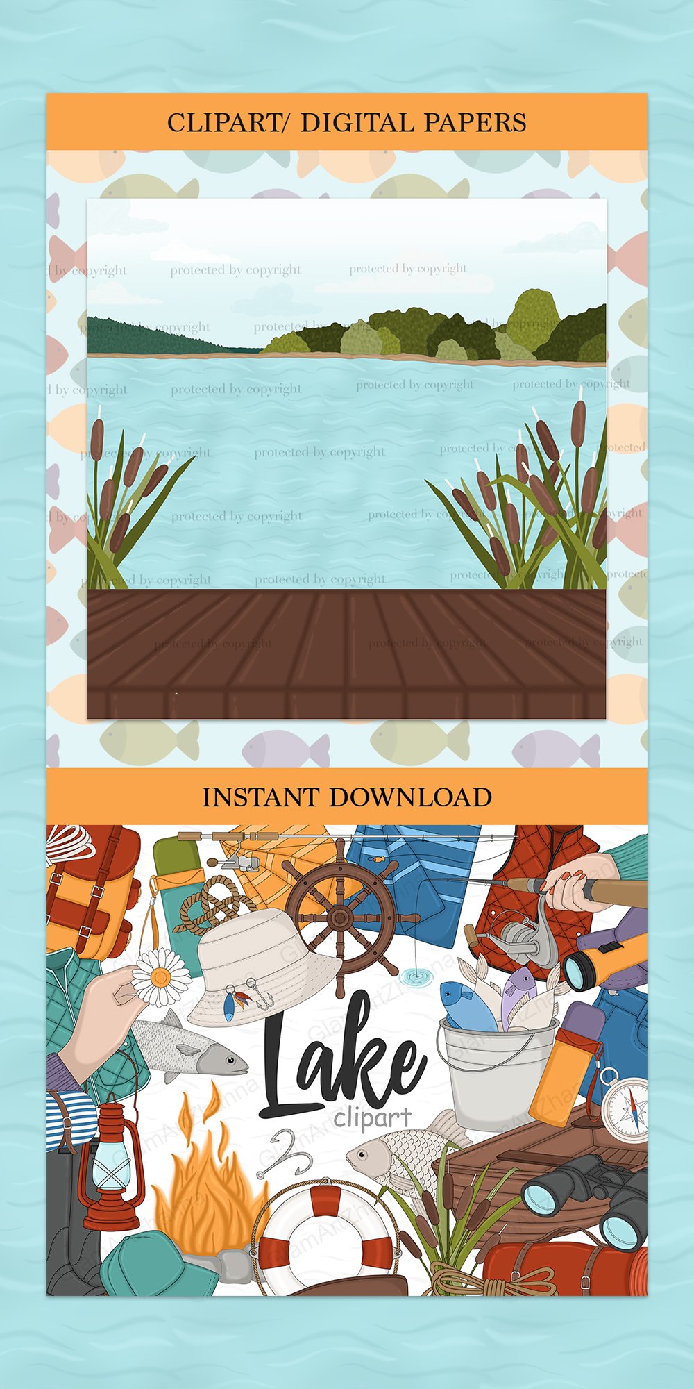 Lake Clip Arts | Mountain Scene PNG