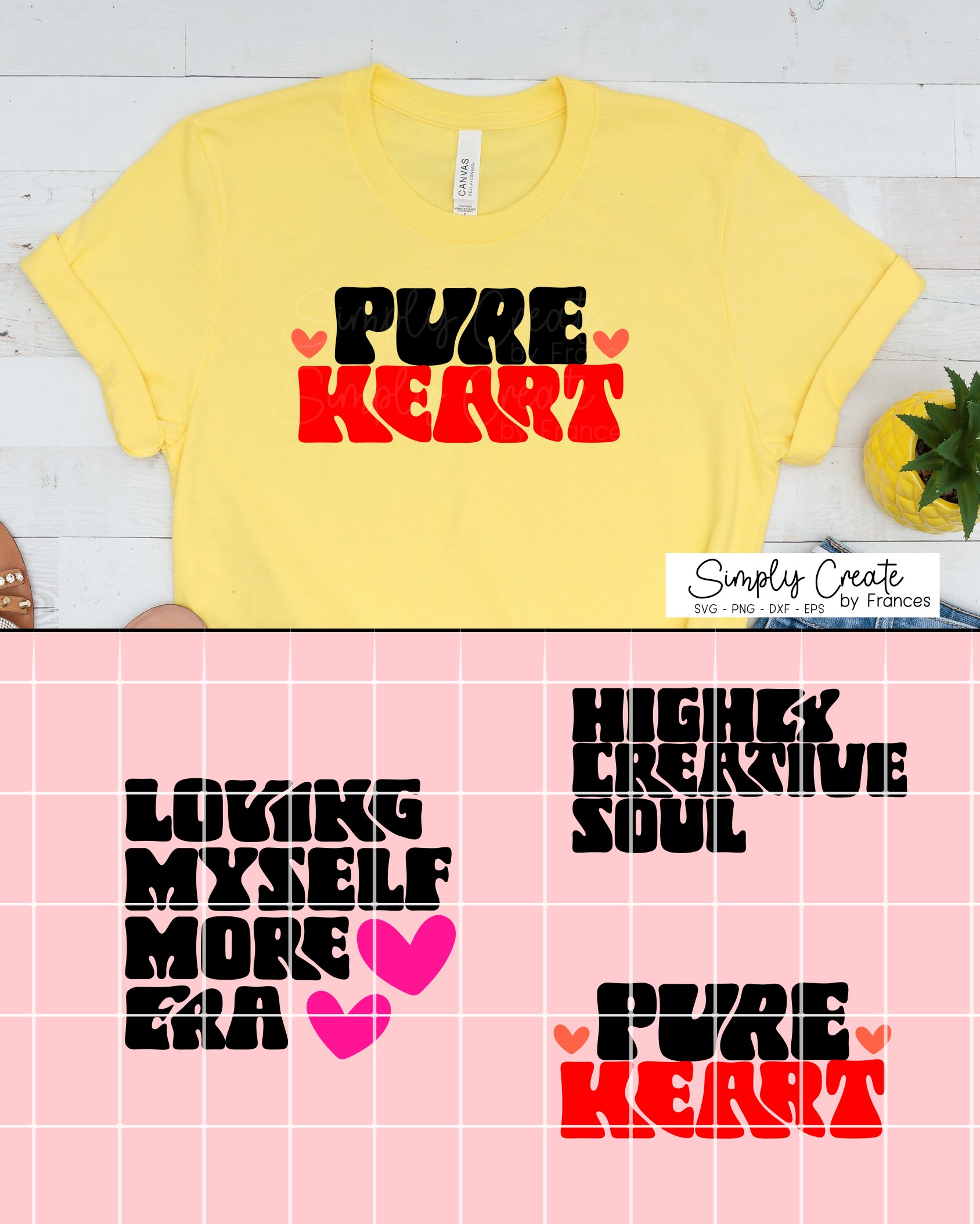 Self Love SVG Bundle, Pure Heart, Era SVG, Creative Soul