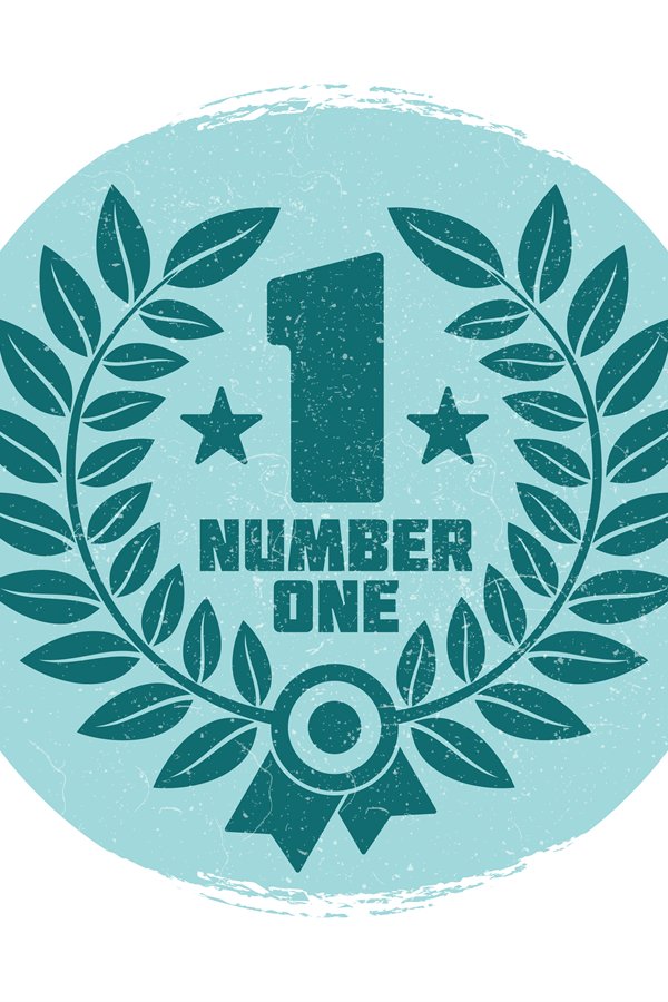 Vintage grunge wreath number one label design
