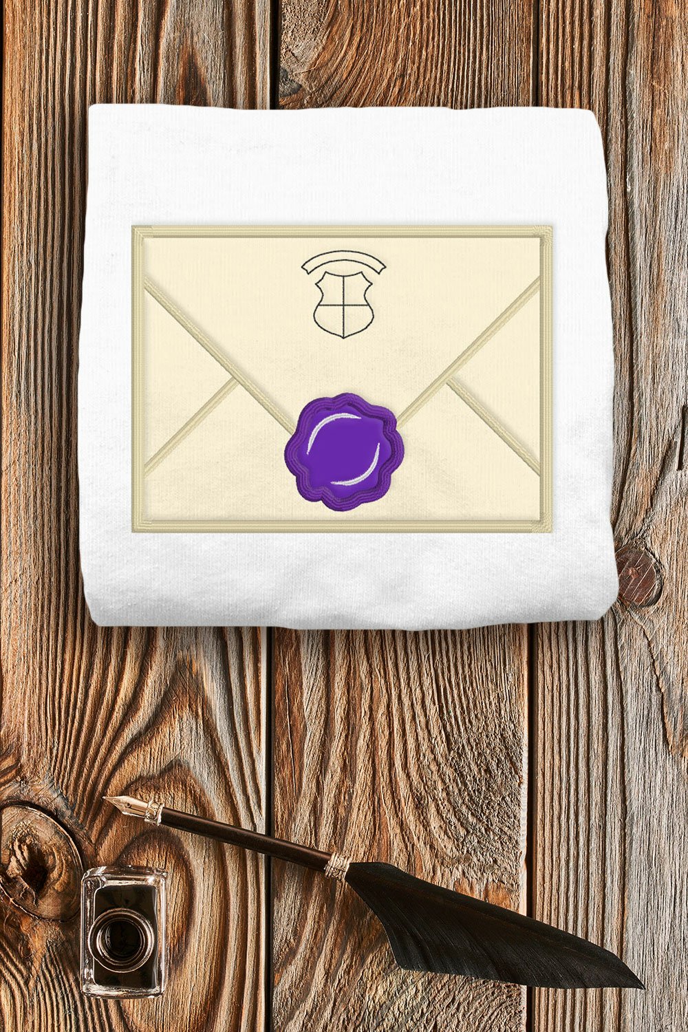 Parchment Envelope with Wax Seal Applique Embroidery File