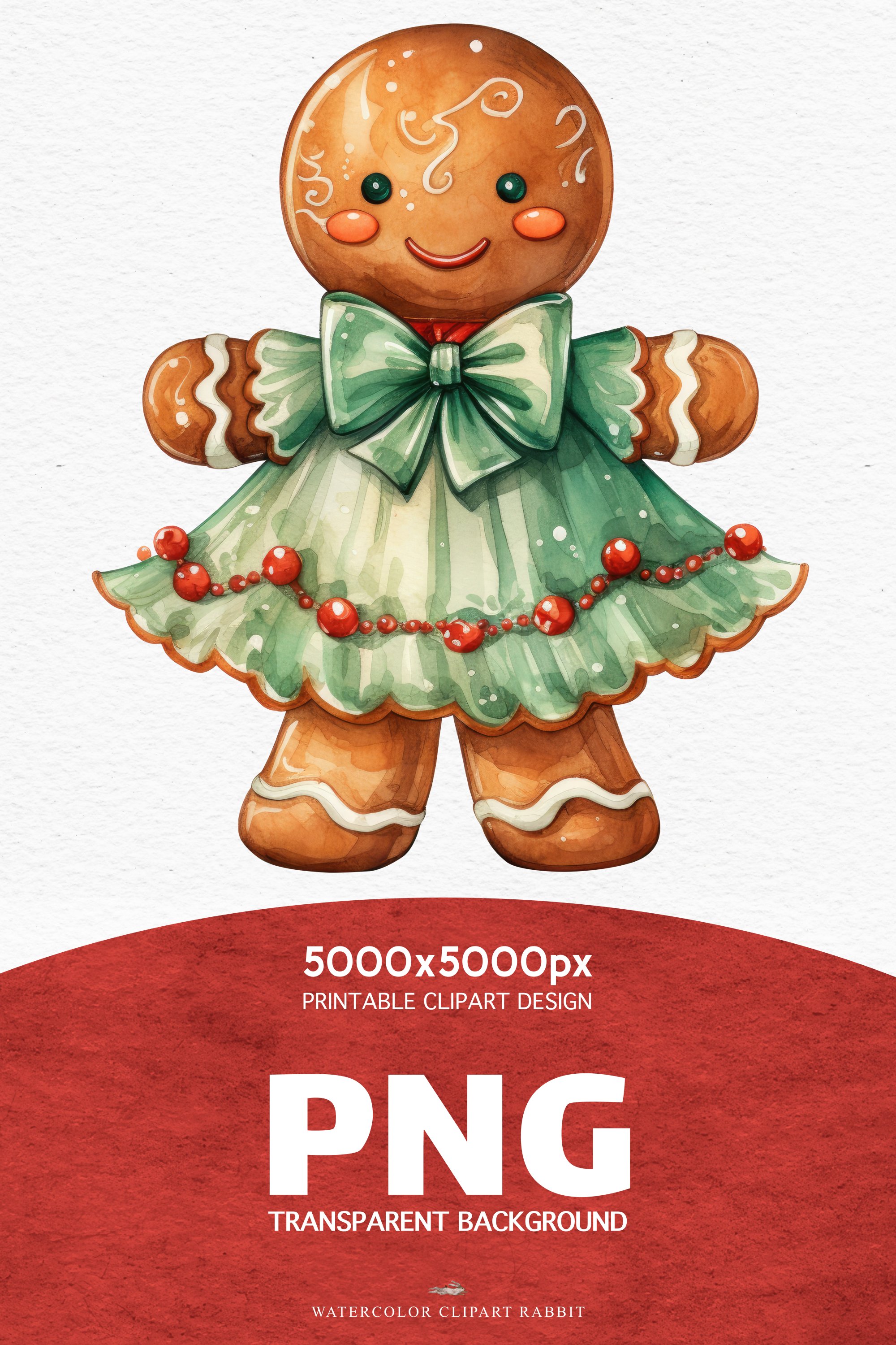 Christmas Gingerbread Man Girl Lady Santa Winter Clipart PNG