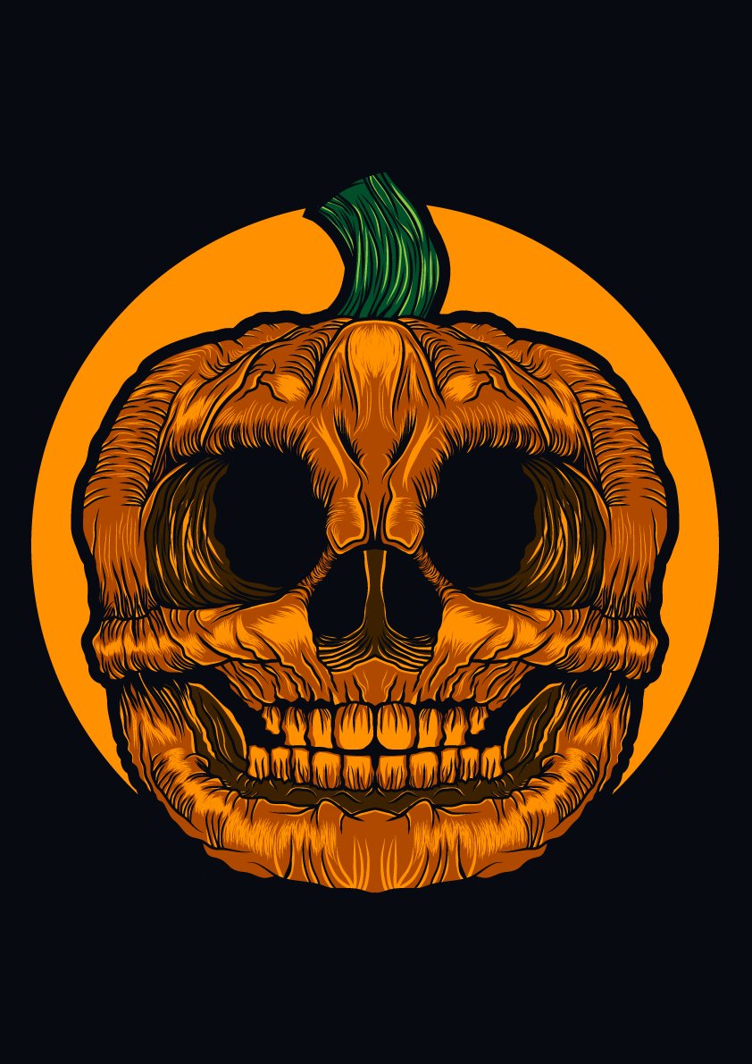 Pumpkin head vector illustration design template