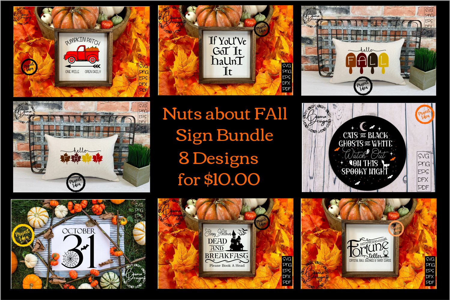 Fall and Halloween Bundle! SVG, PNG, PDF and MORE
