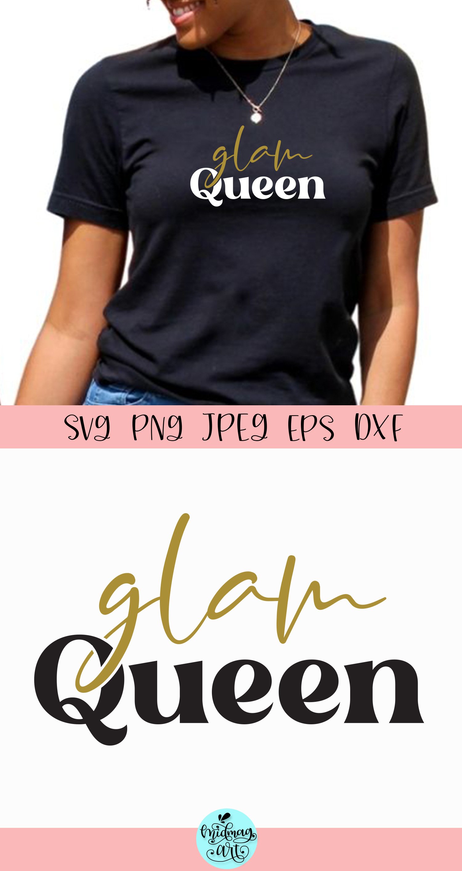 Glam queen svg, melanin svg