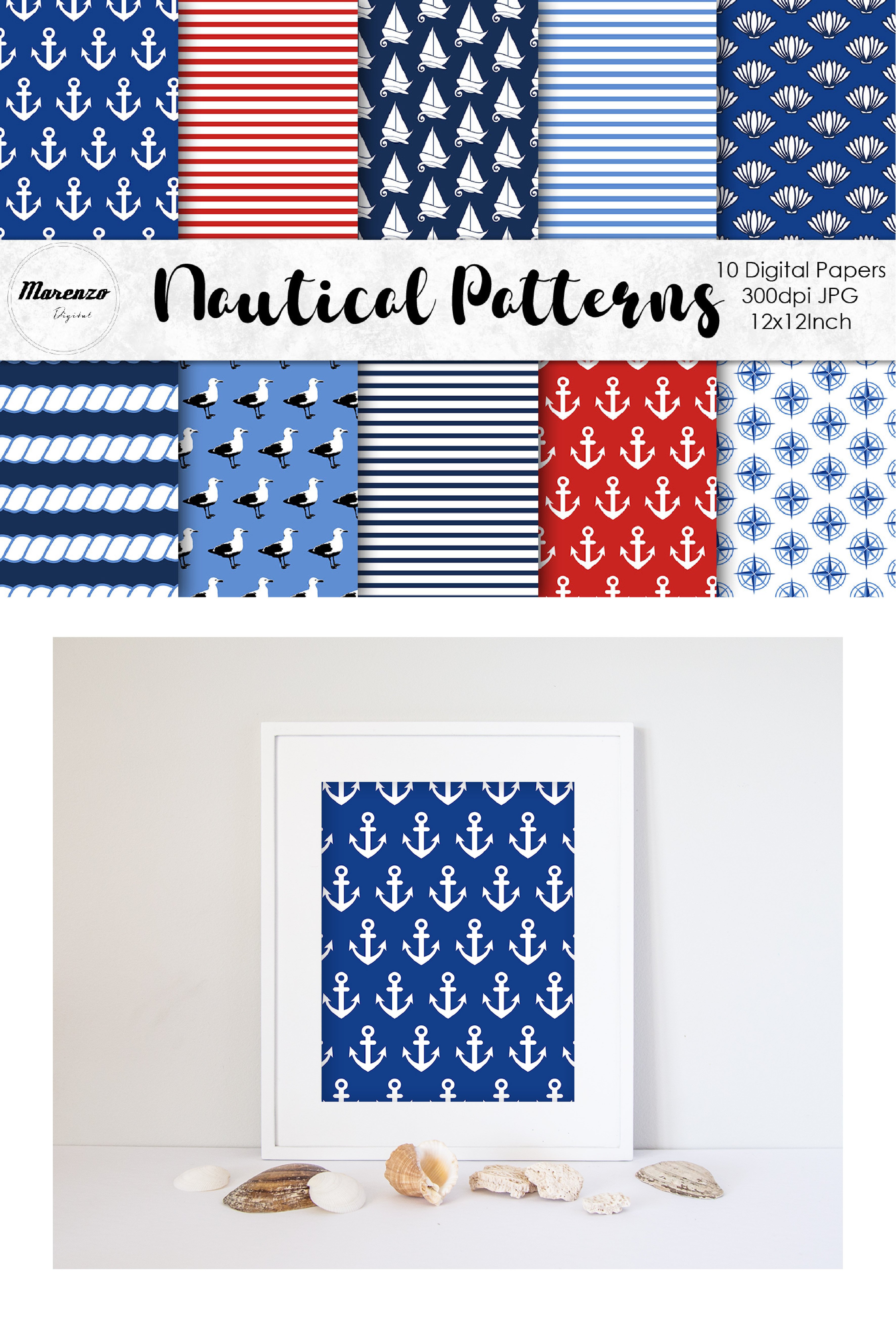 Nautical Pattern Digital Papers