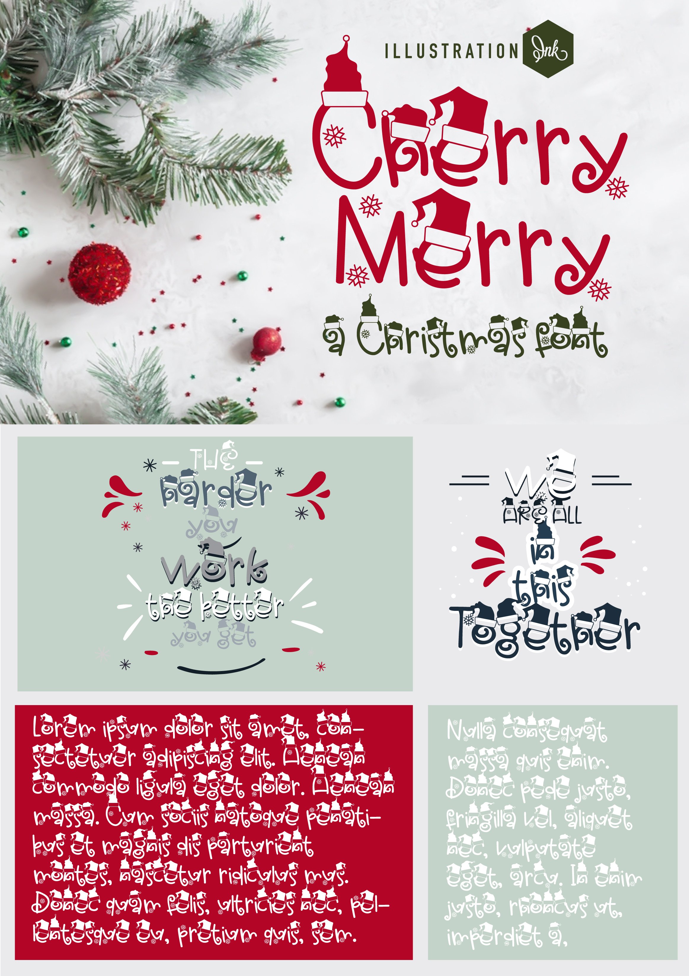 Hand-crafted, hand-written, Christmas script