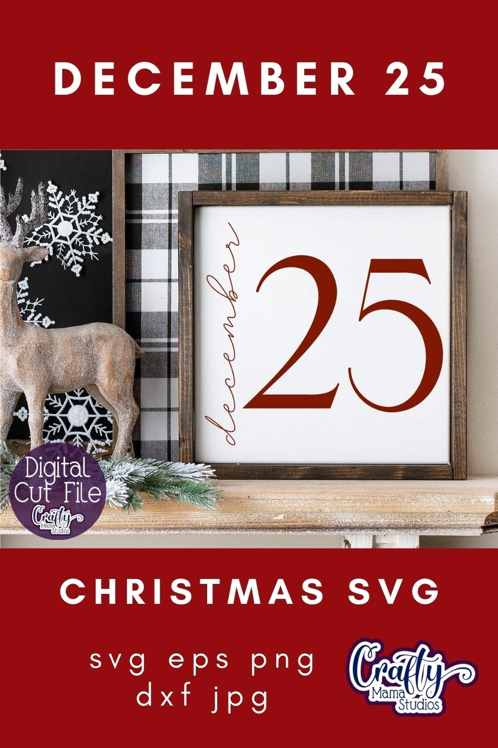 December 25 Christmas Farmhouse Sign Svg