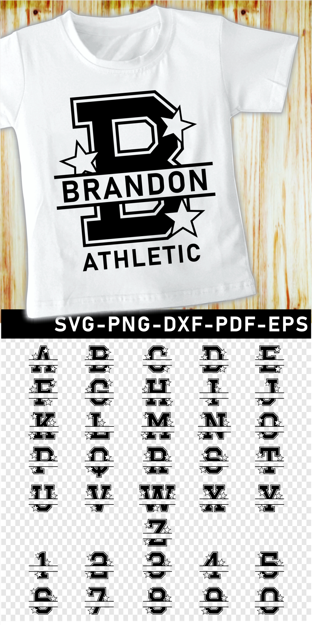Varsity Font Split Monogram Letters SVG, Jersey Alphabet SVG