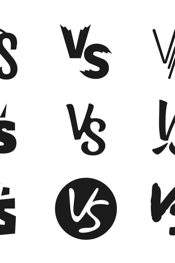 Versus logo designs, vs letters for duel battle icons. Symbo