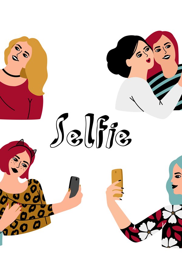 Cartoon selfie set