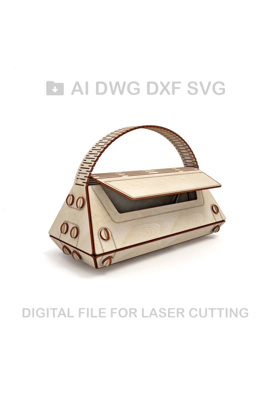Wooden handbag day laser cut file, laser model (1949459)