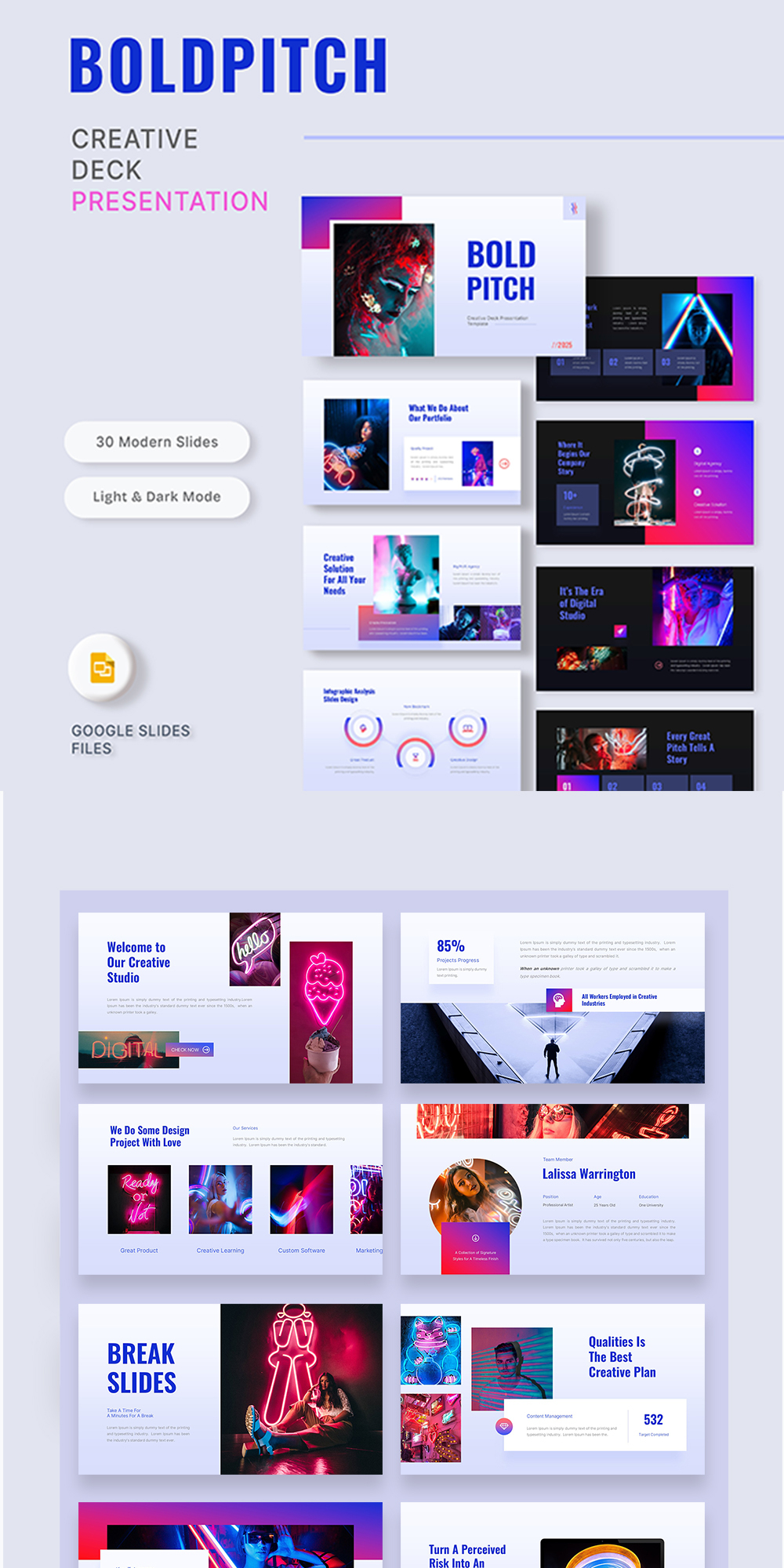BoldPitch - Creative Deck Google Slides Template