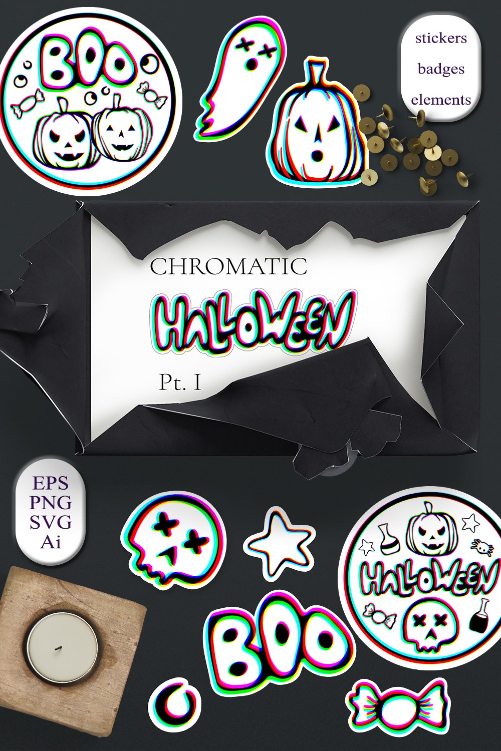 Chromatic Halloween stickers and sublimations