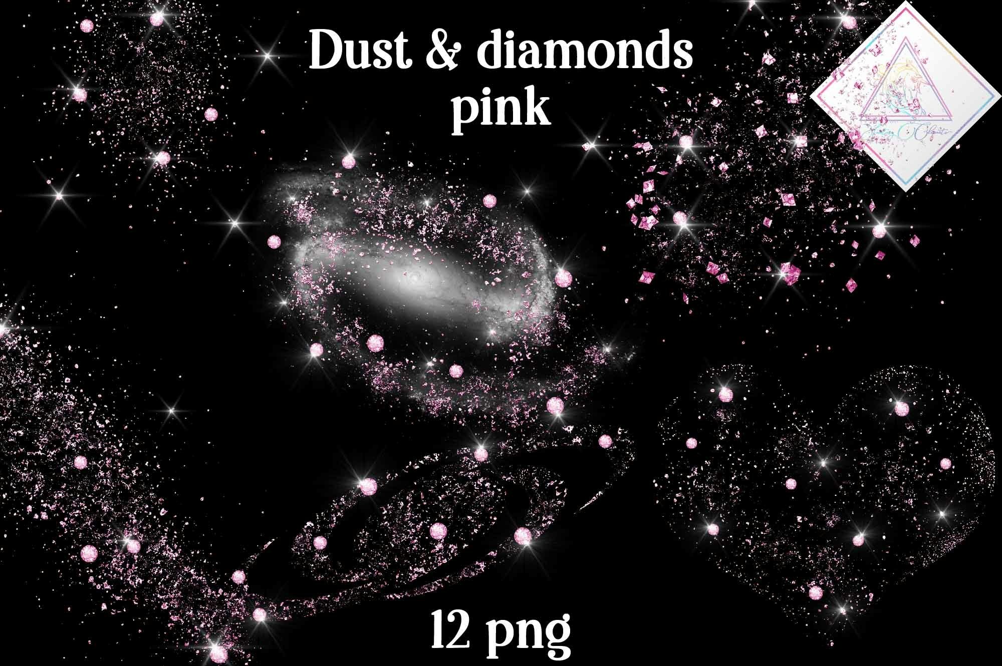 Pink Glitter Dust & Diamonds Clipart