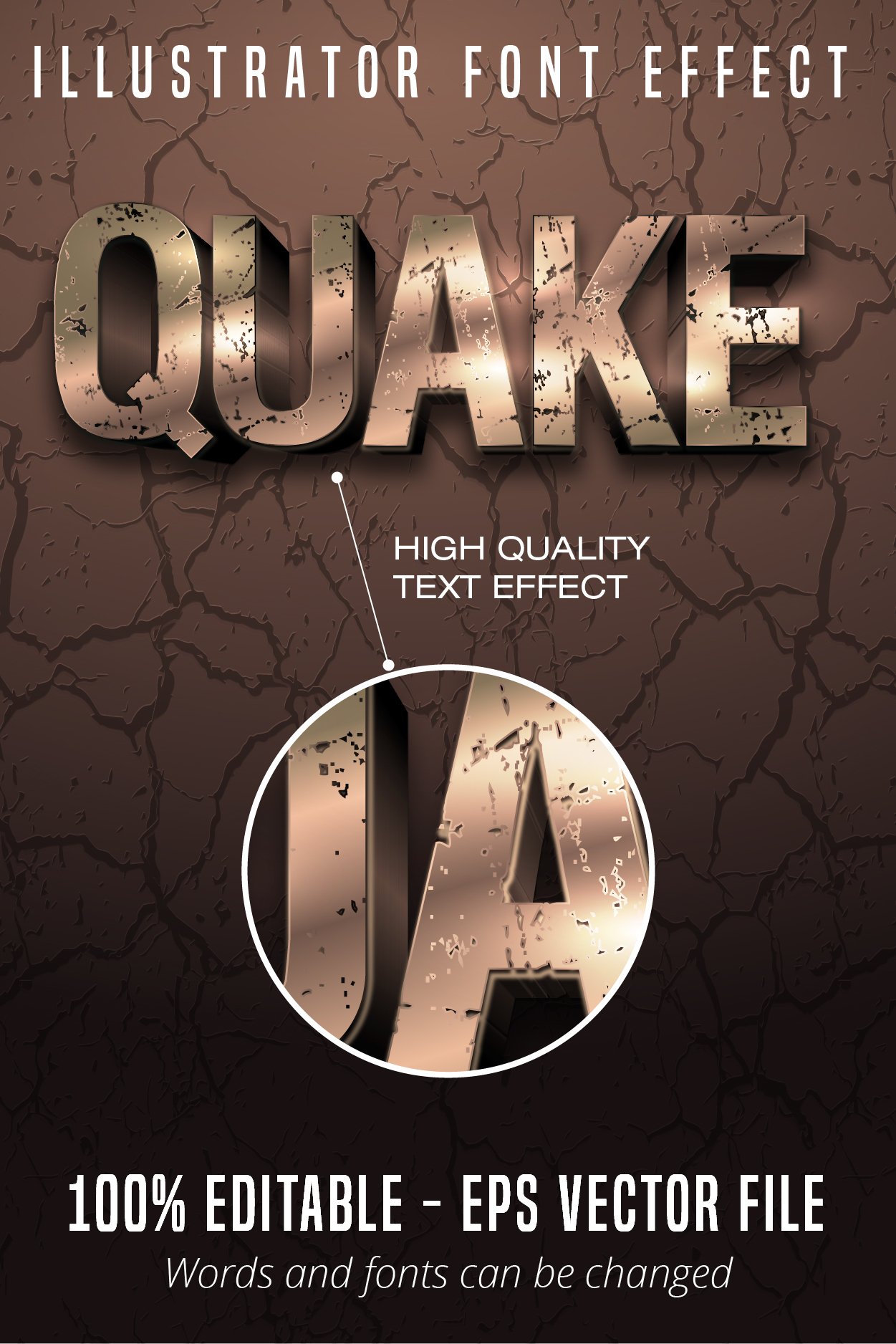 Quake 3D style editable font effect
