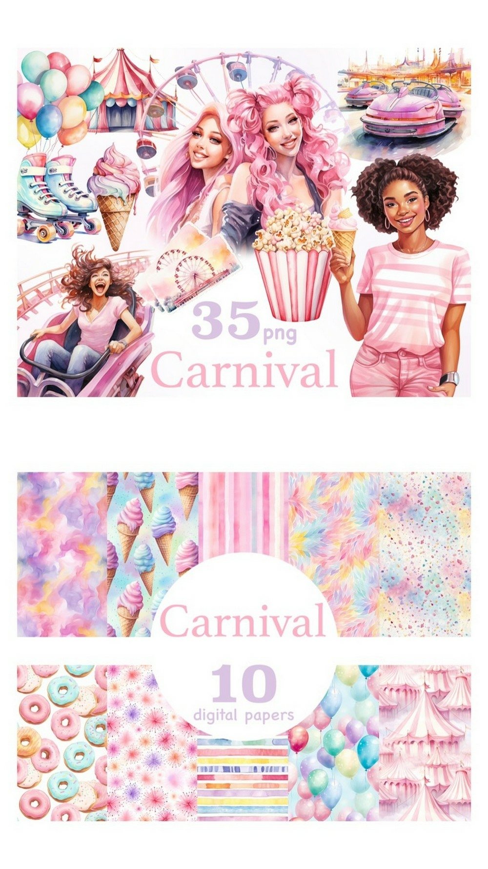 Carnival Digital Paper | Festival Pattern