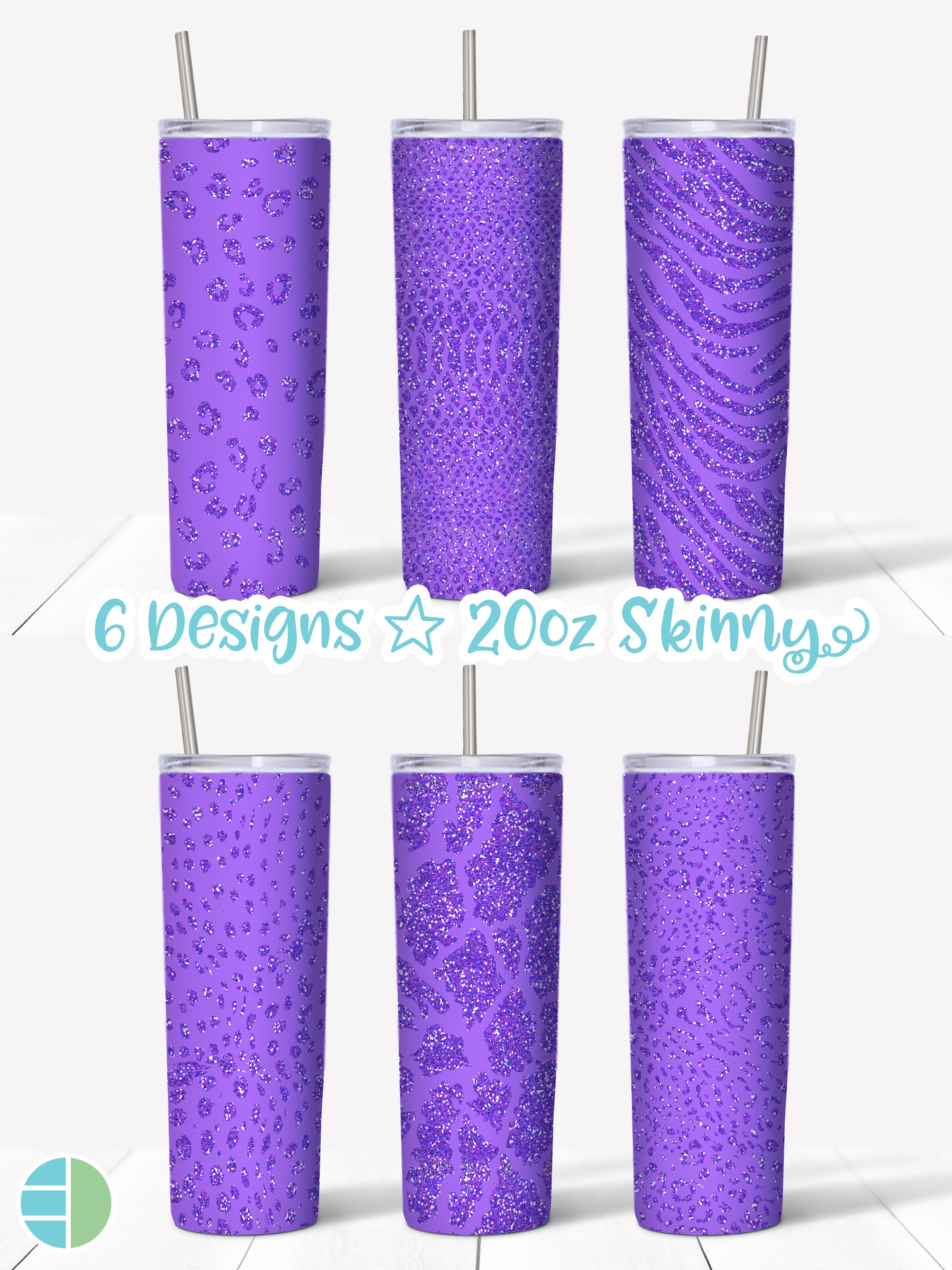Skinny Tumbler Sublimation Purple Animal Print (1159899)