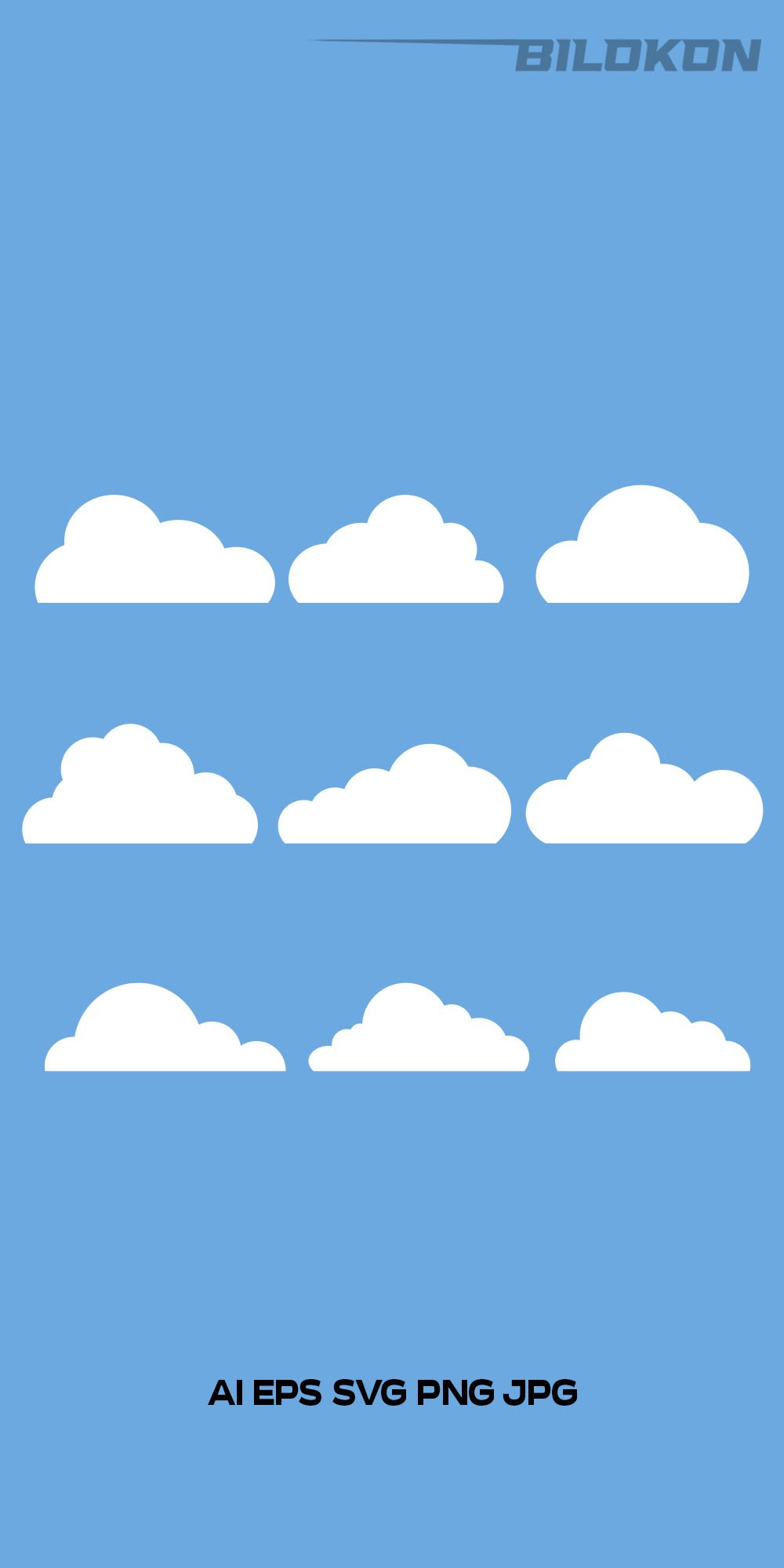Cloud set icons, SVG Vector illustration