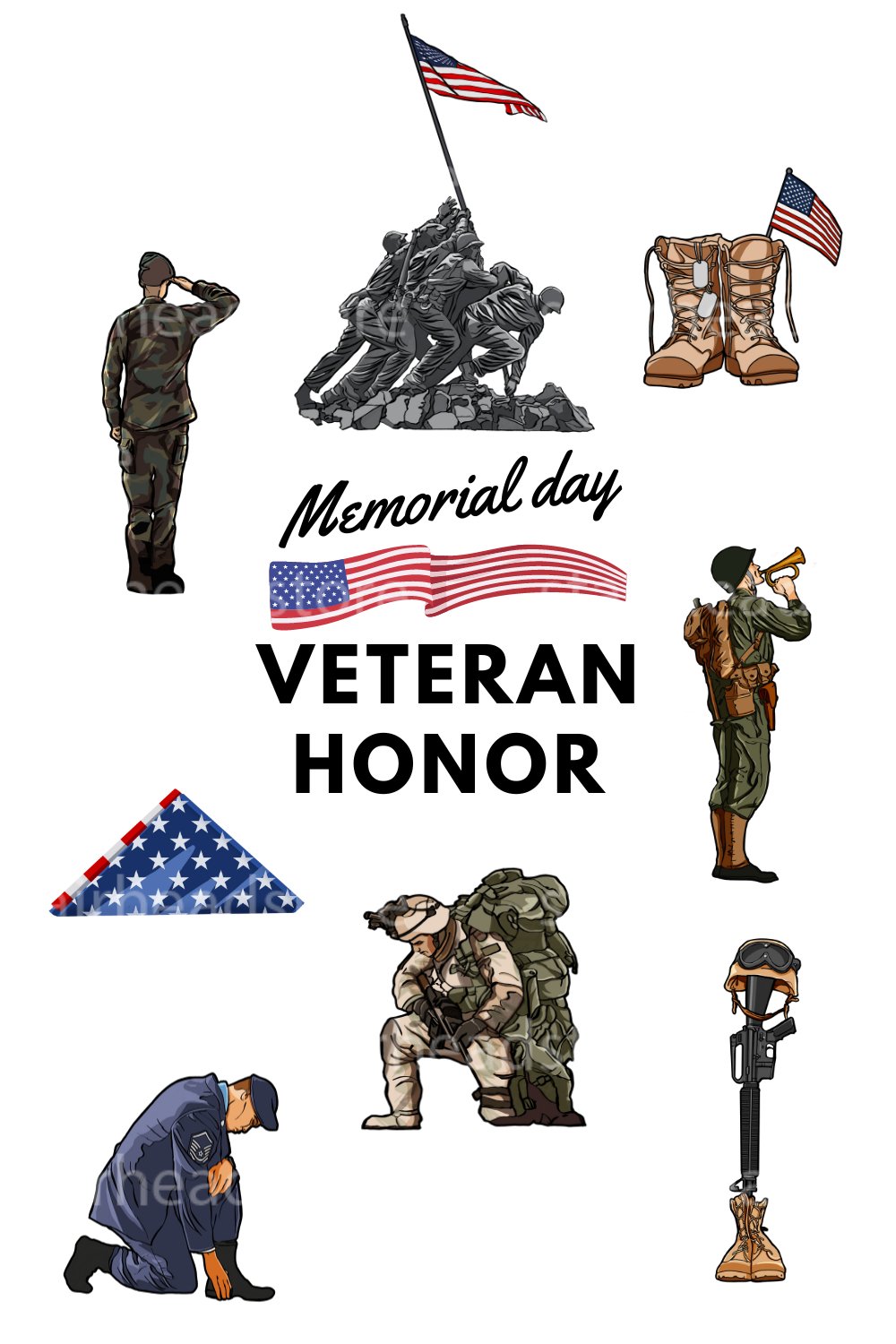 memorial day honor veterans military Boot & gun (2221786)