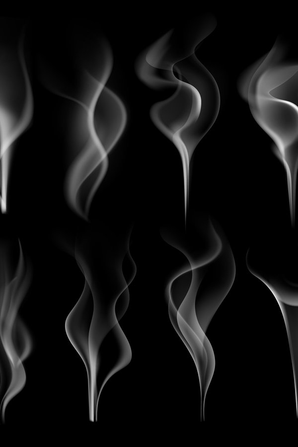 Steam smoke shapes. Smoking vapor streams, steaming vaping r