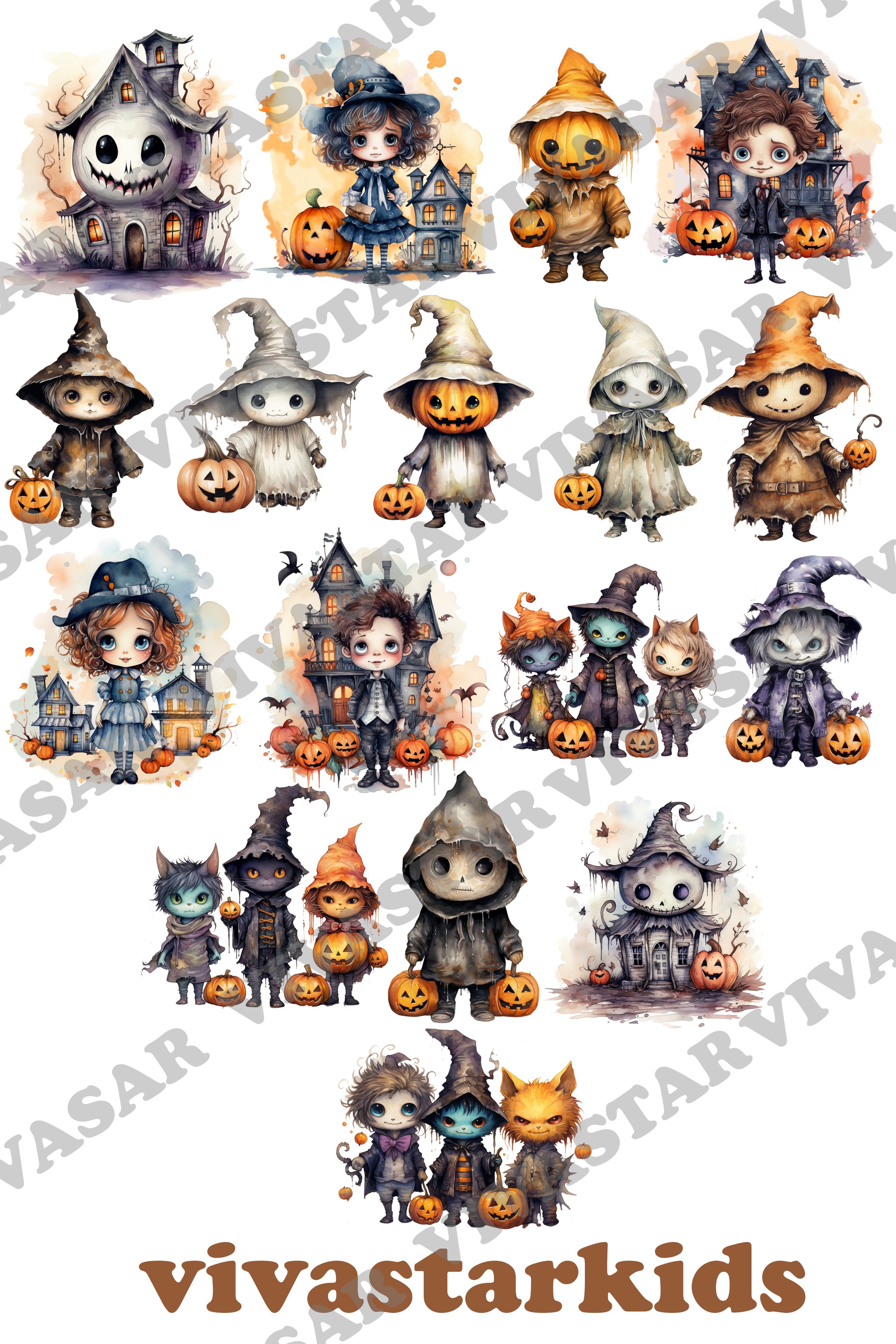 Scary Cute Creatures Clipart Halloween Clipart Spooky Png