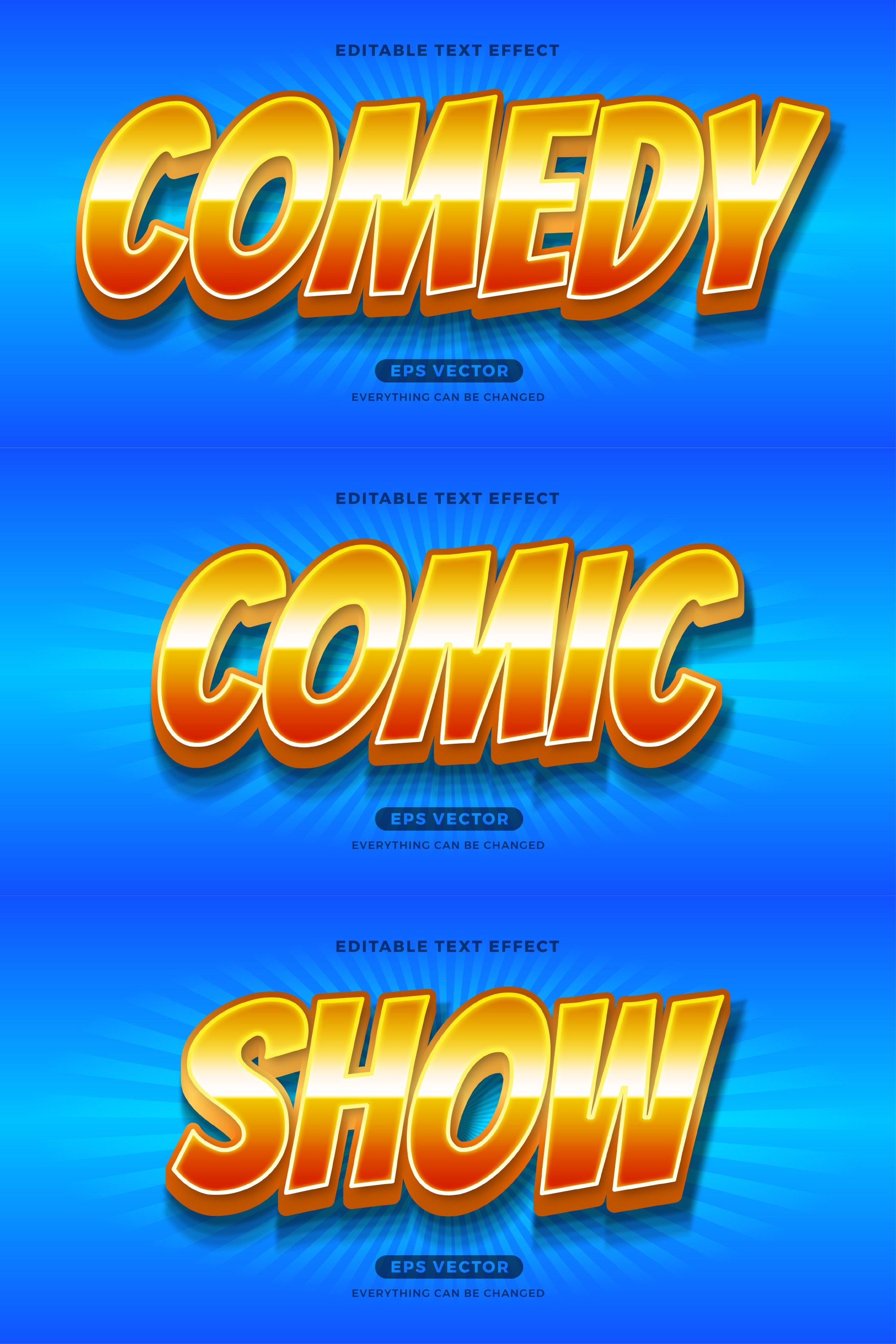 Stand Up Comedy editable text effect vector template