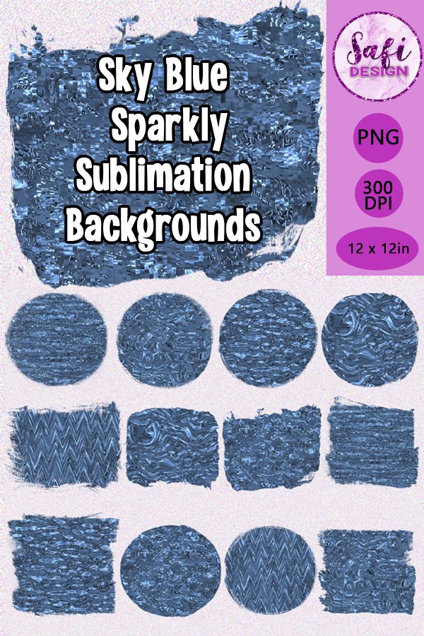 Sparkly Sublimation Backgrounds in Sky Blue