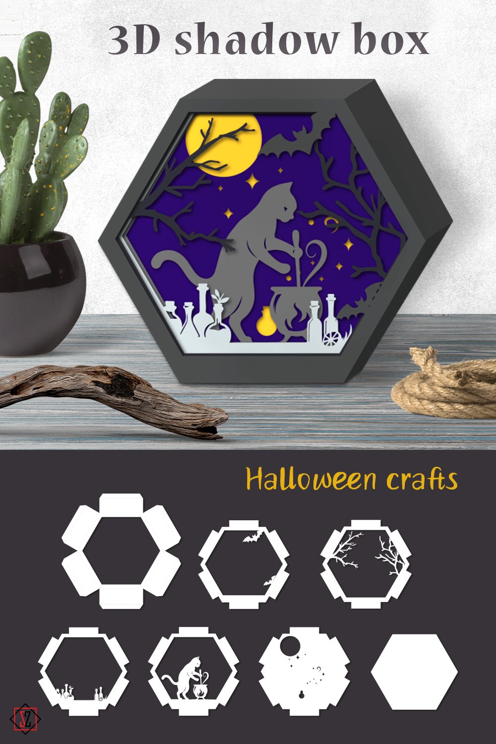 3D shadow box. Halloween crafts