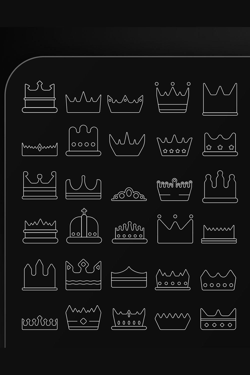 Crown icon pack sign art collection