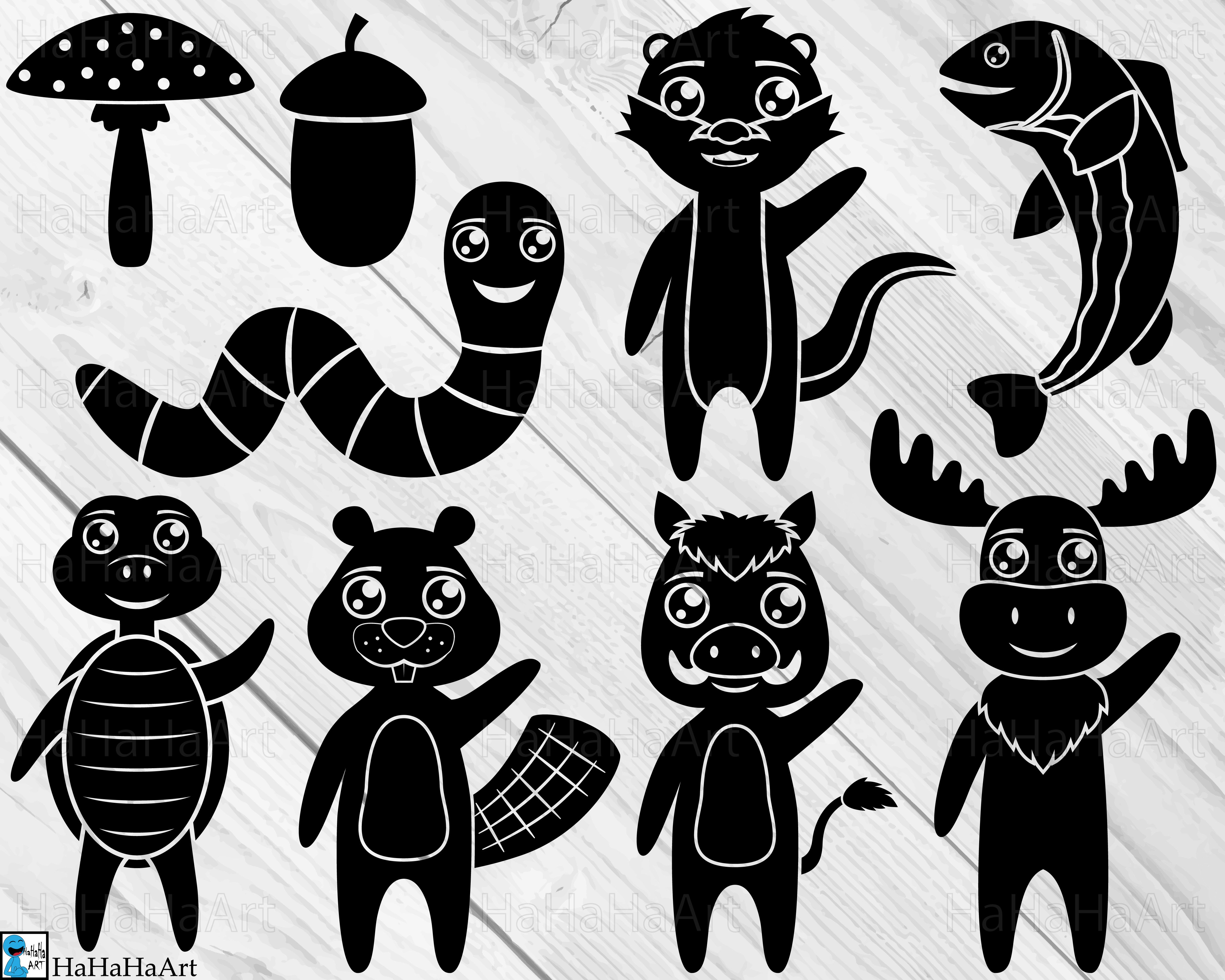 Cute Animals Designs - Clip art / Cutting Files (1023299)