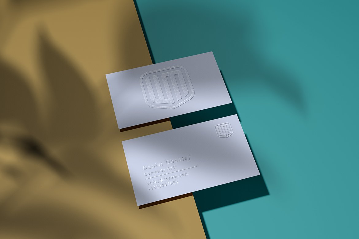 white card logo mockup psd