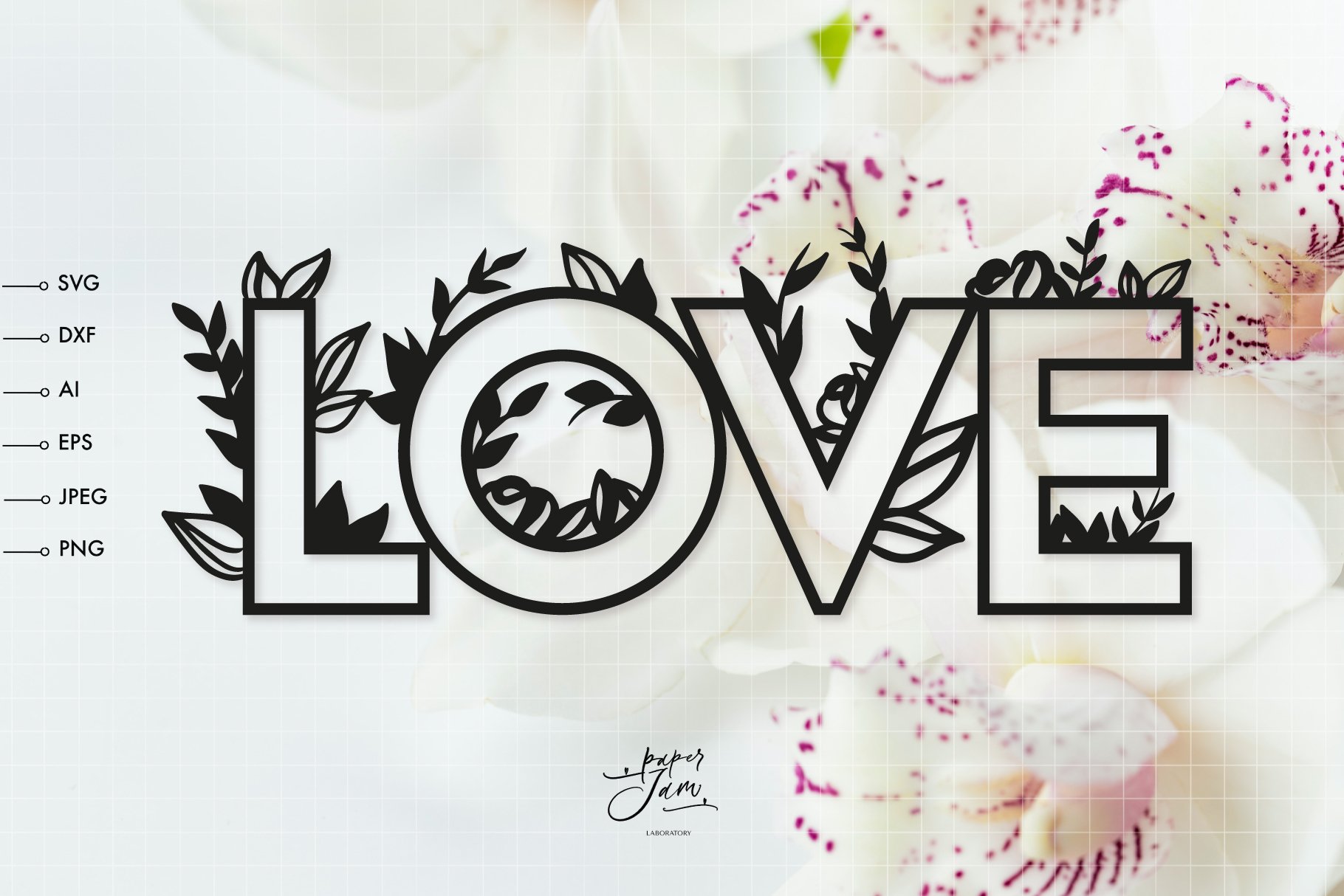 LOVE word with floral SVG, valentines svg girls, love svg