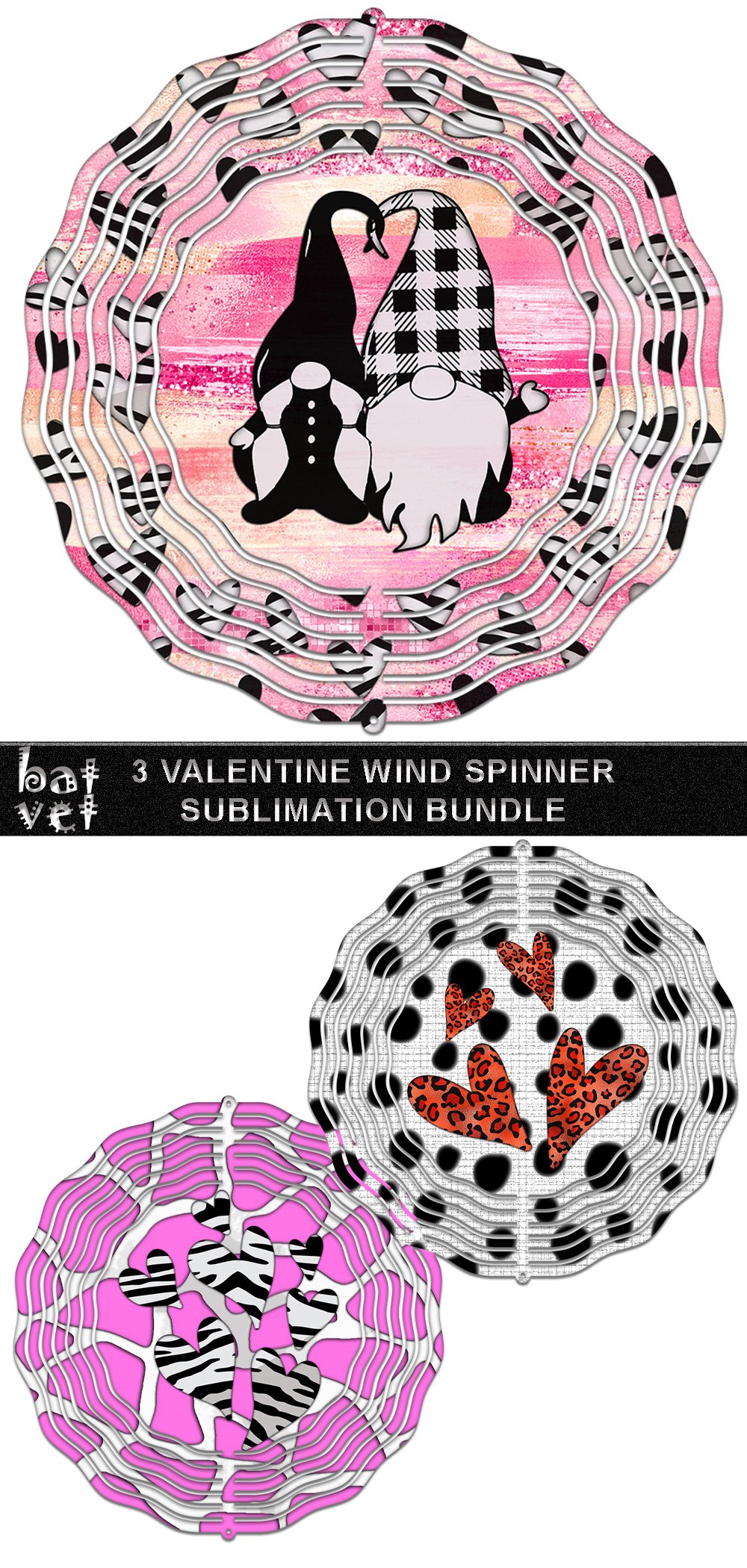 Valentines Wind Spinner Bundle | Windspinner PNG Bundle