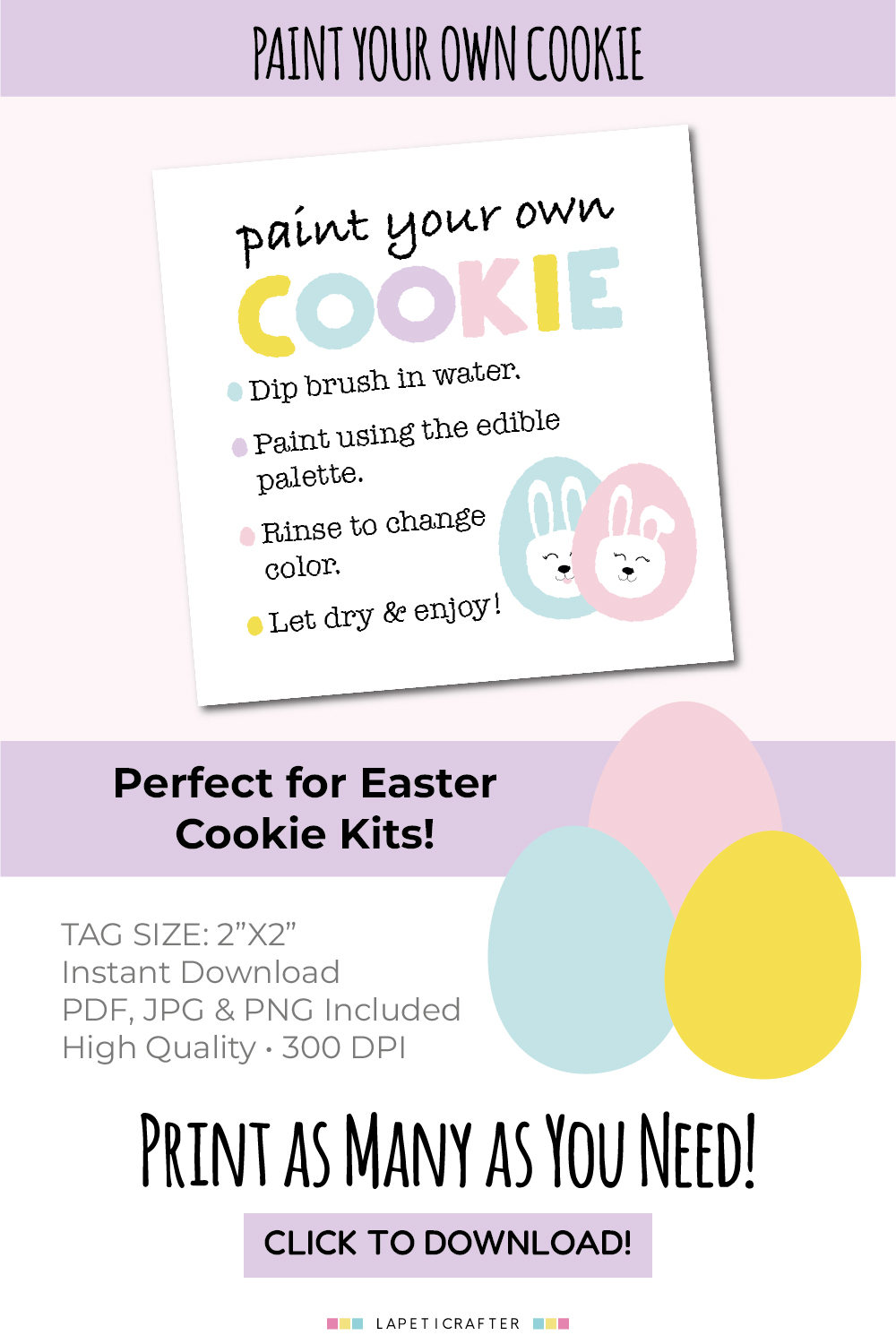 Paint Your Own Cookie Easter Label