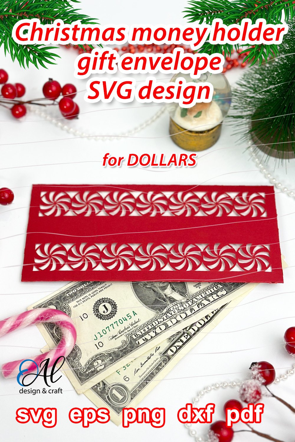 Christmas Money Card Holder Svg| Money Envelope Template Svg