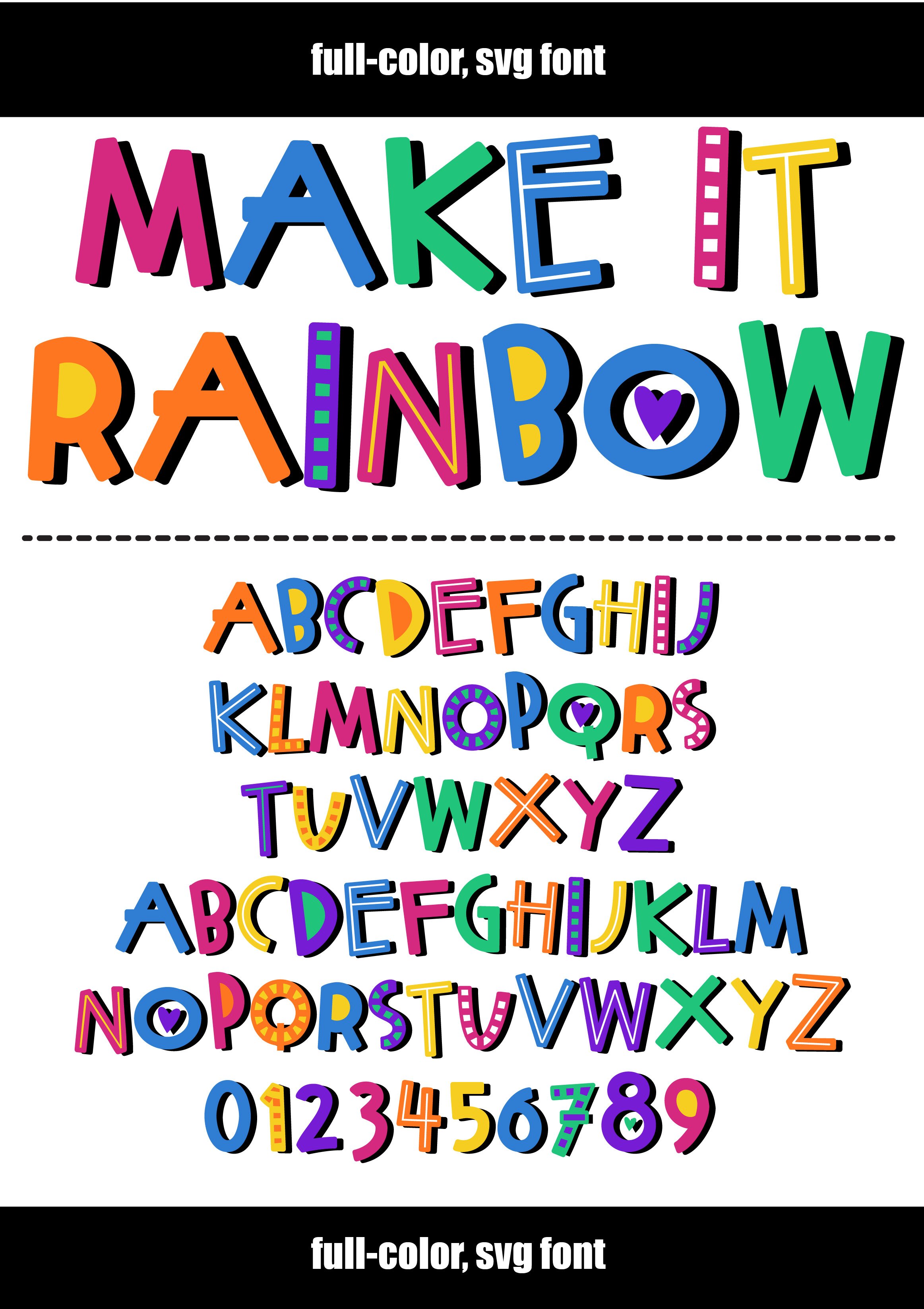 Full Color SVG Rainbow Font
