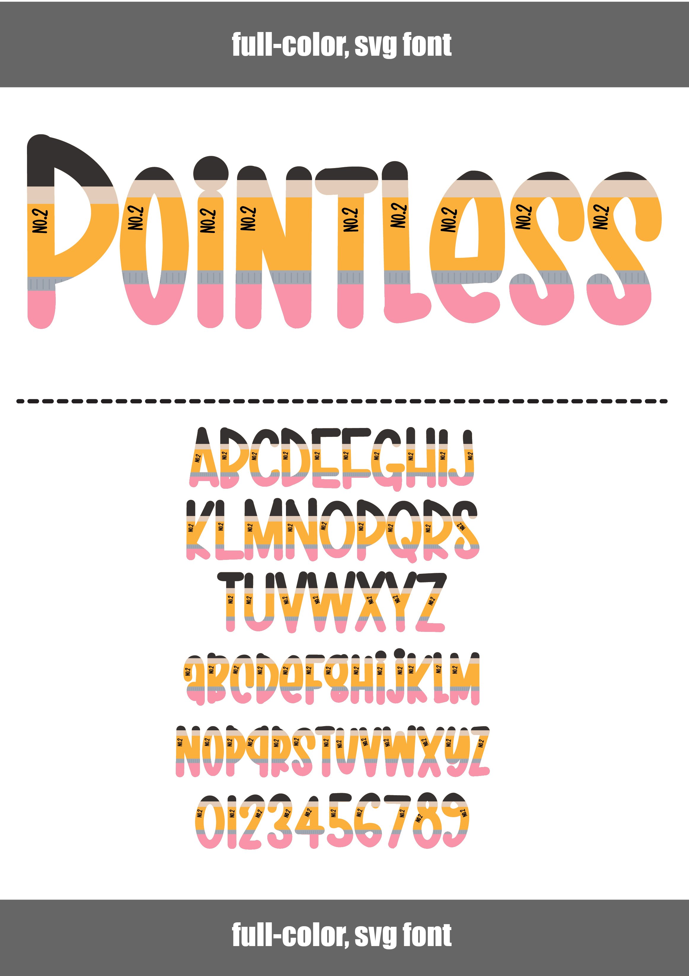 School Themed Full Color SVG Font