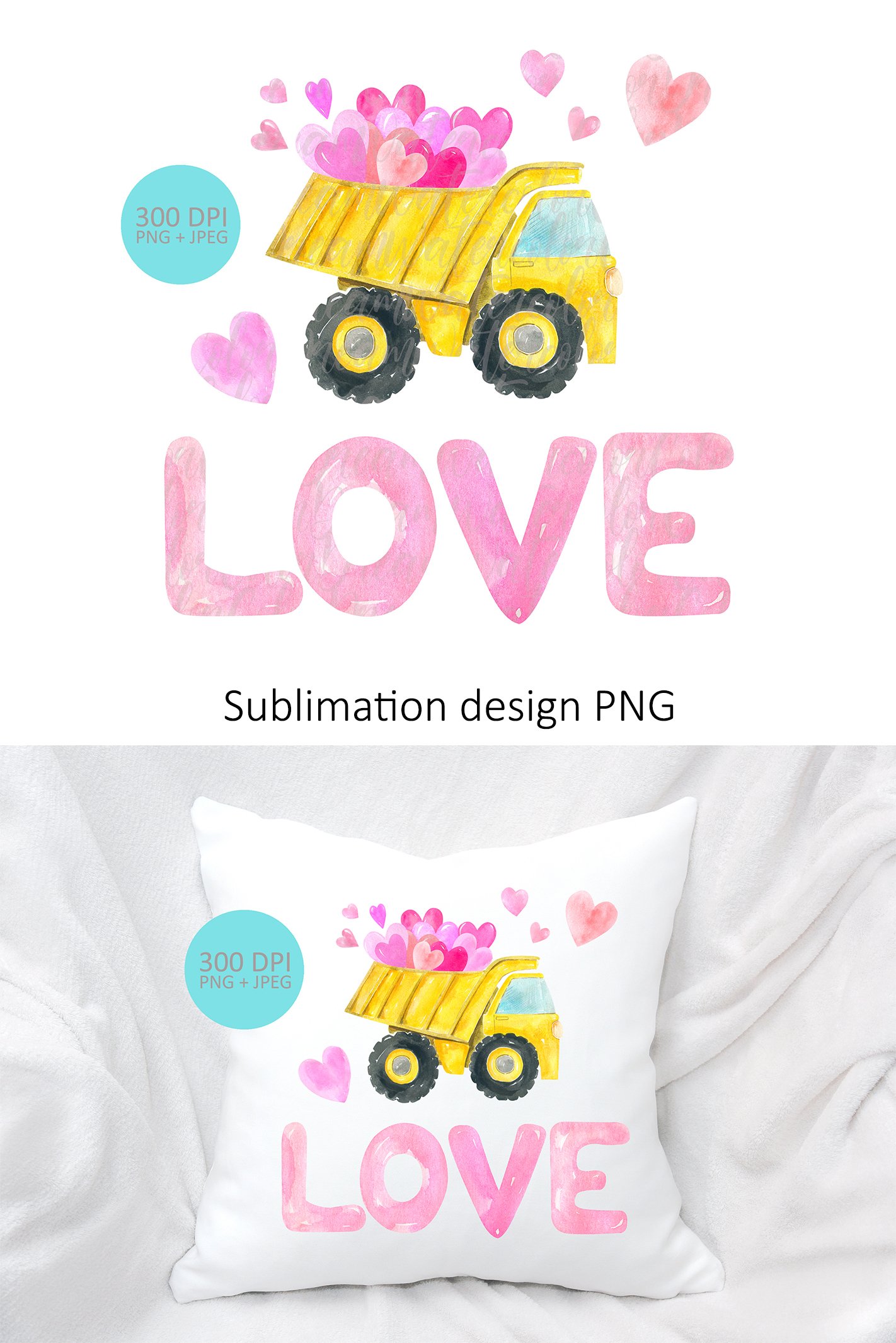 Construction truck Sublimation design (1116233)