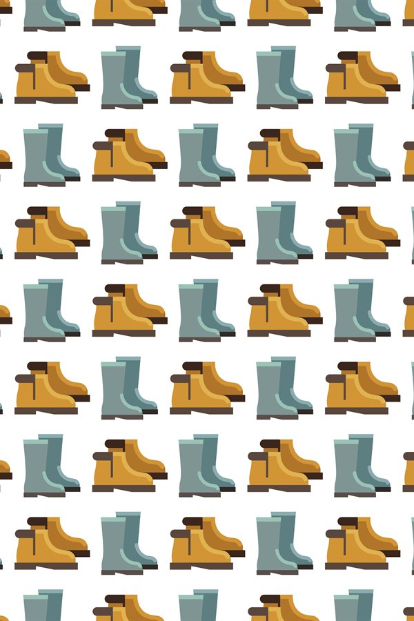 Rain boots seamless pattern design