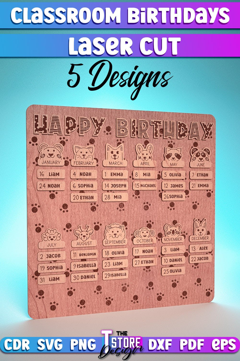 Classroom Birthdays Laser Cut SVG Bundle|School Birthdays