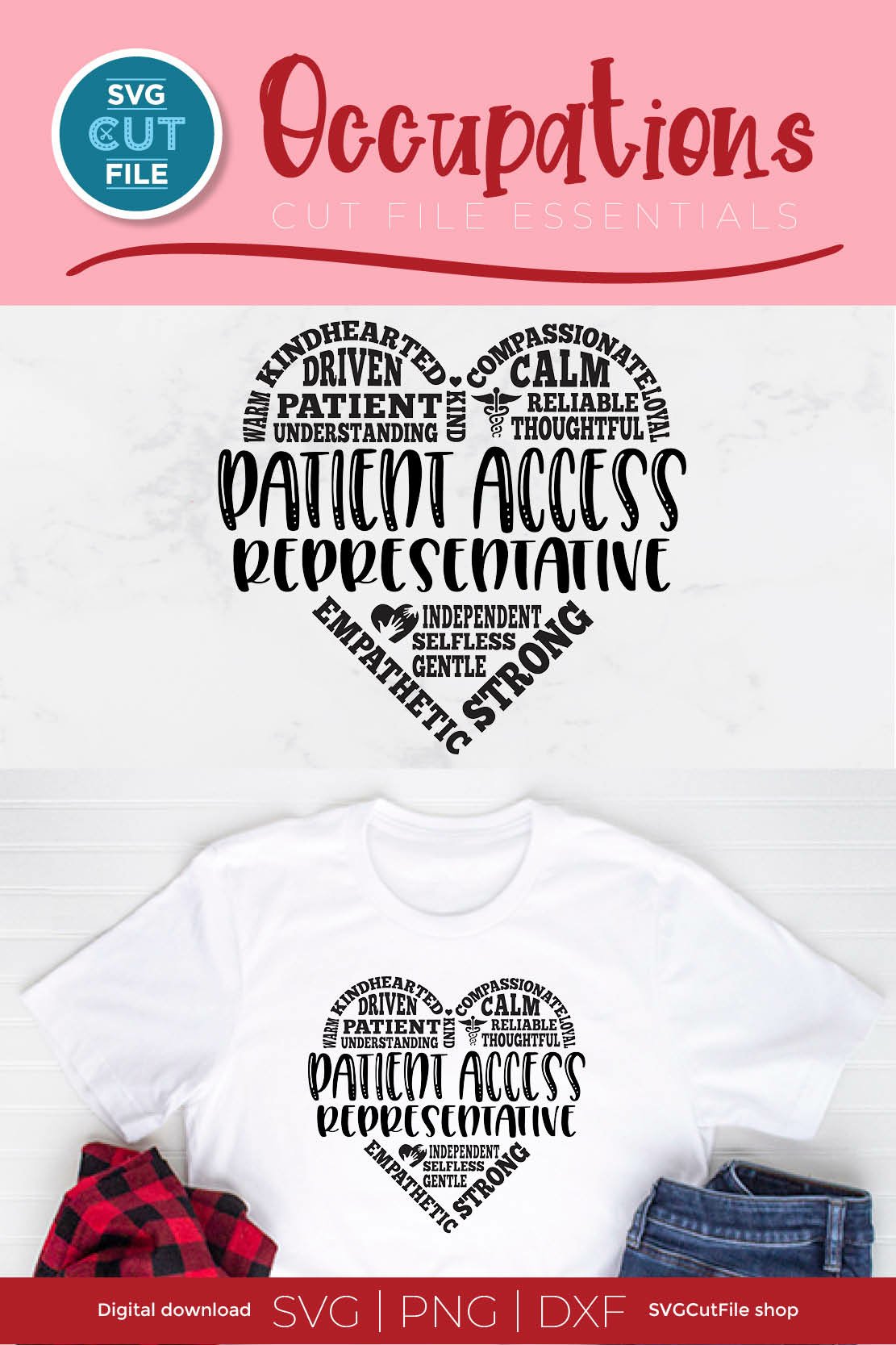 Patient Access representative svg subway art heart