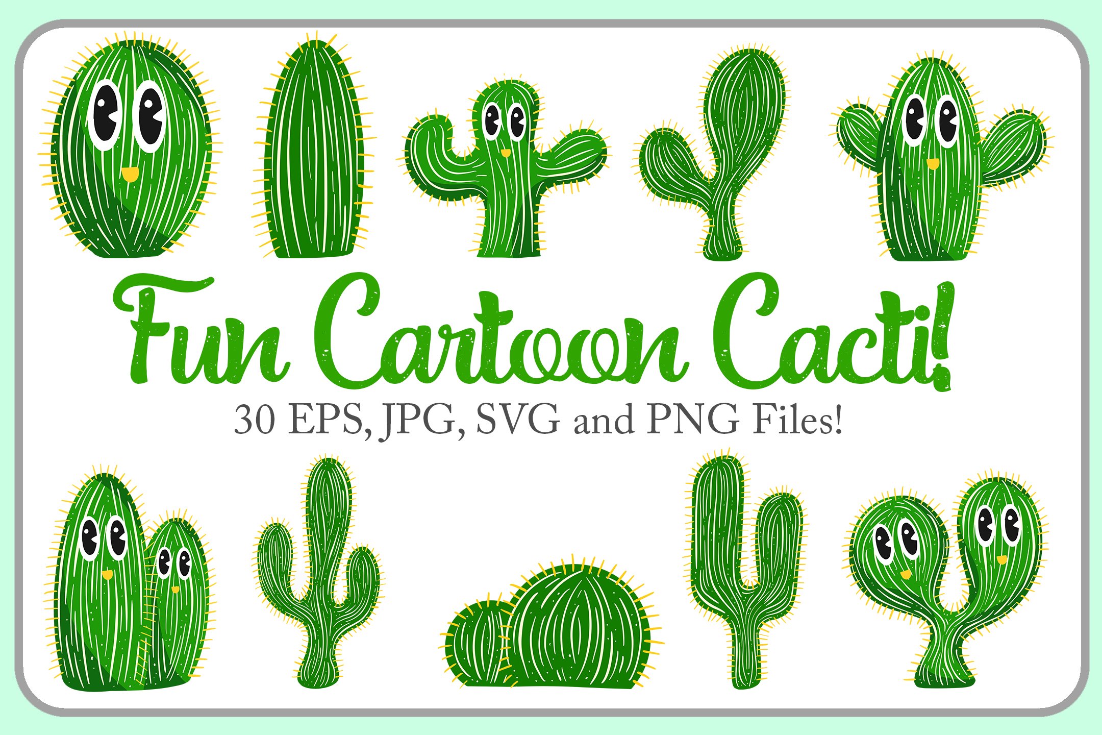 Cartoon Cacti Cactus Characters Cartoon Collection
